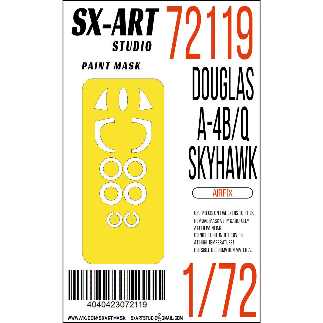 72119 SX-Art 1/72 Douglas A-4B/Q Skyhawk Paint Mask (Airfix) :: Masks ...