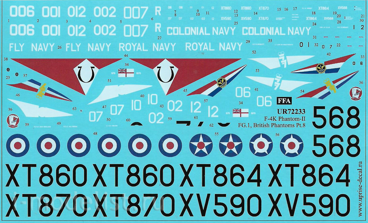 UR72233 Sunrise 1/72 Decal for F-4K British Phantom-II (FG.1) Pt.8 ...