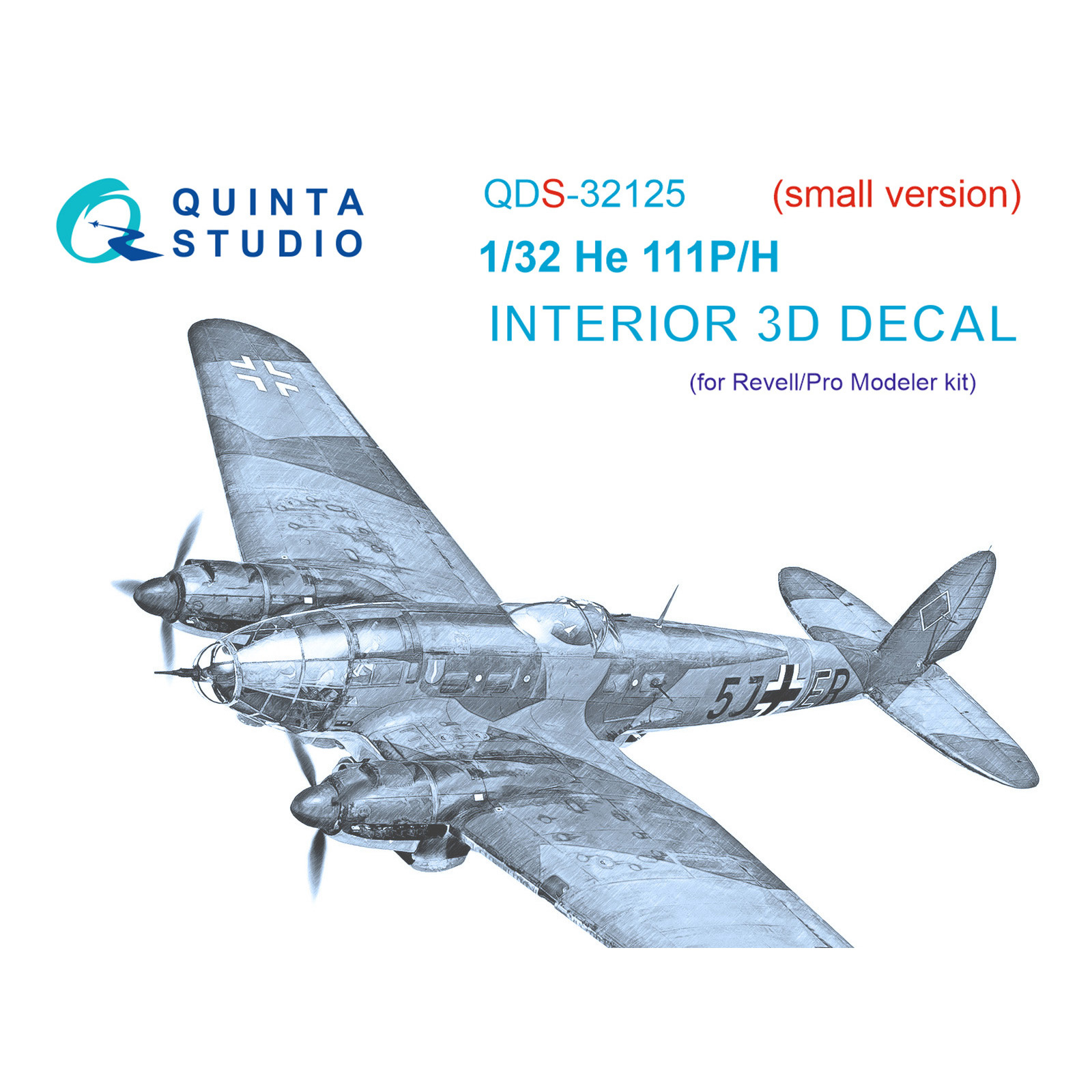 QDS-32125 Quinta Studio 1/32 3D Cabin Interior Decal He 111 P/H (Revell ...